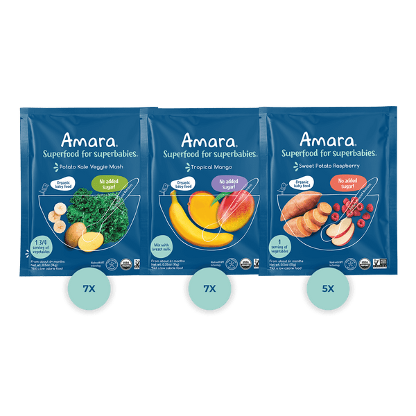 Amara Baby Food Powders / Introduction to Solids Variety Pack - Amara ...