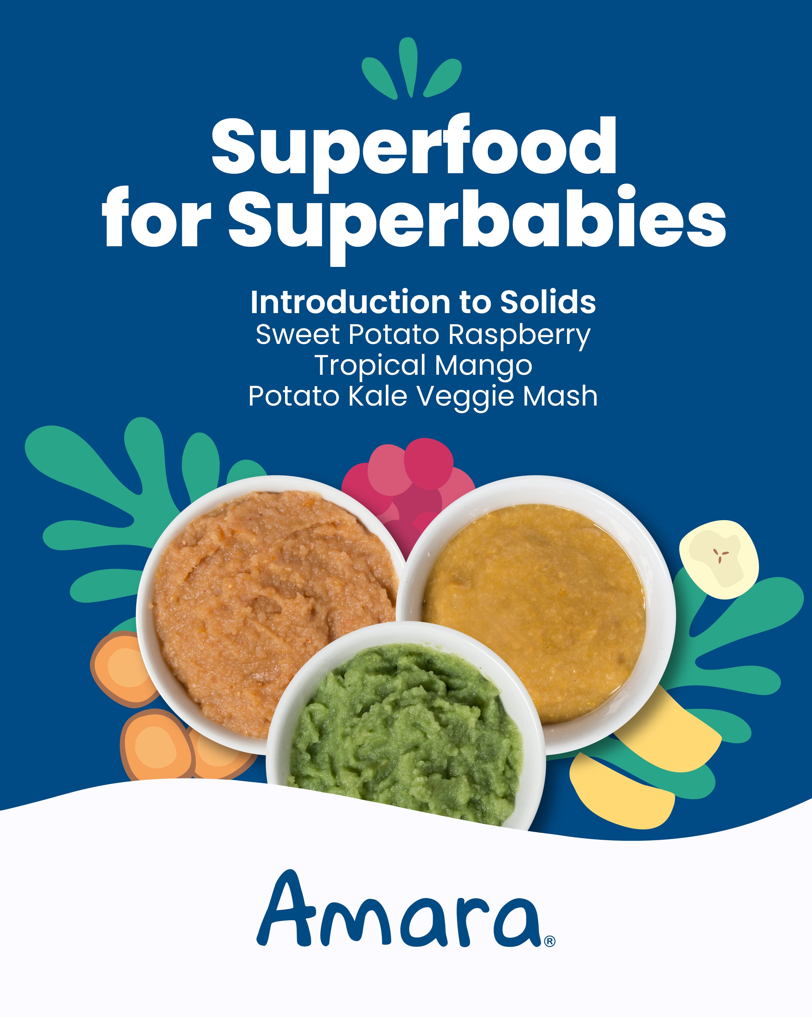 Amara Baby Food Powders / Introduction to Solids Variety Pack - Amara ...